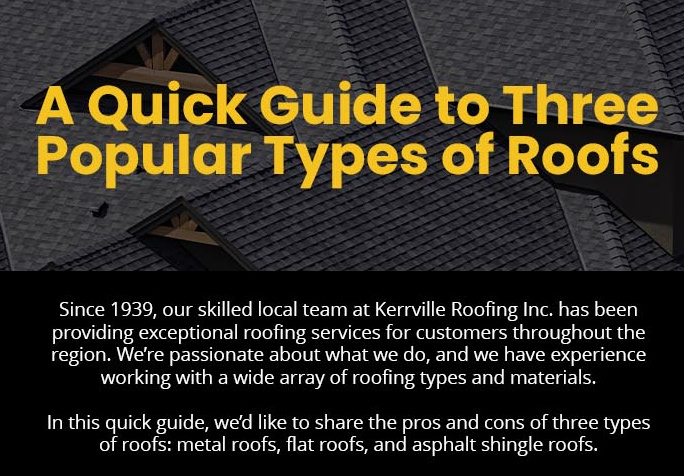 A Quick Guide to Three Popular Types of Roofs [infographic] | Kerrville ...